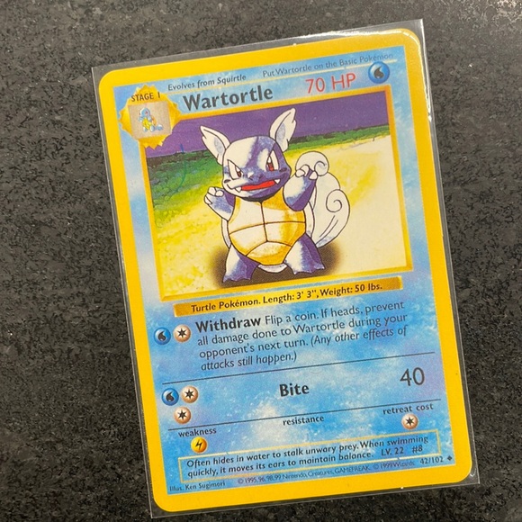 Pokemon | Other | Pokmon Base Set Shadowless Wartortle Card | Poshmark